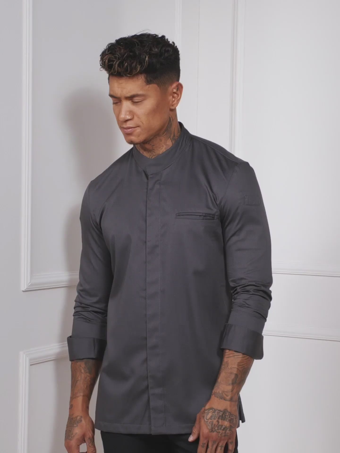 Chef Jacket Men | Alain Dark Grey | Le Nouveau Chef
